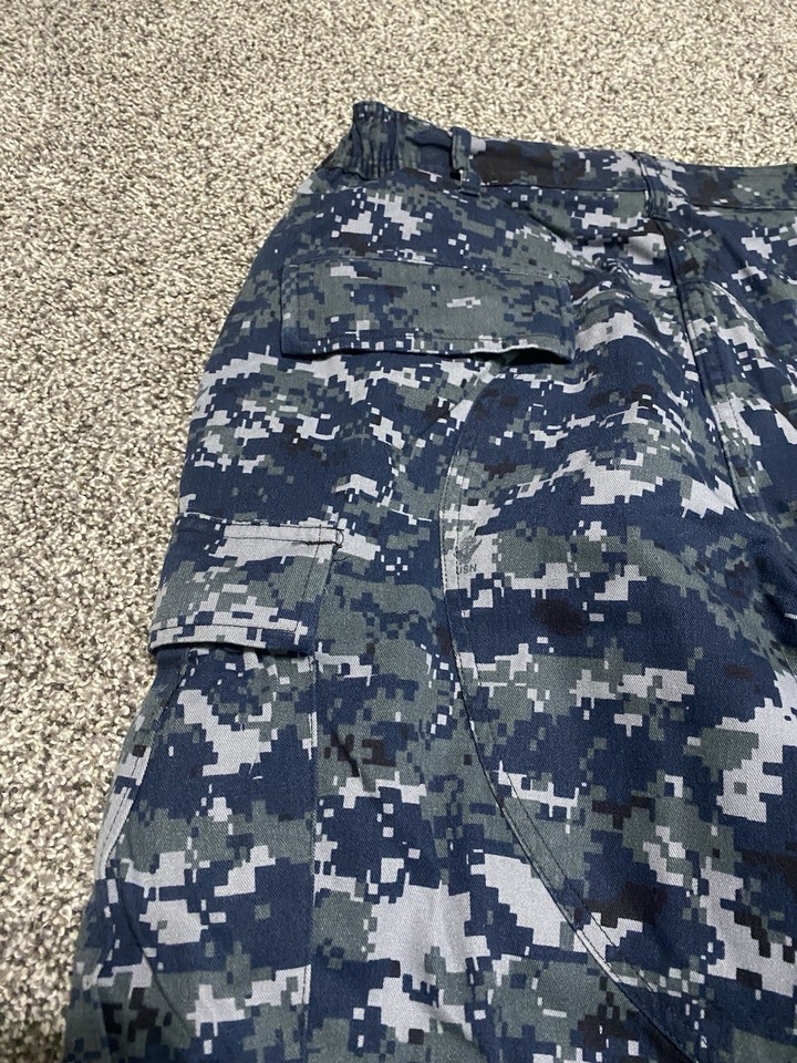 US Navy Digital Camo Cargo Working Pants Trousers Mens Size 33 Blue USA ...
