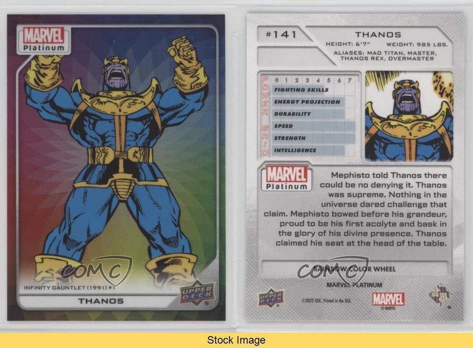 2023 Upper Deck Marvel Platinum High Series Rainbow Color Wheel Thanos ...