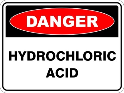 HYDROCHLORIC ACID - SELF ADHESIVE STICKER / DECAL / SIGN | HEALTH ...
