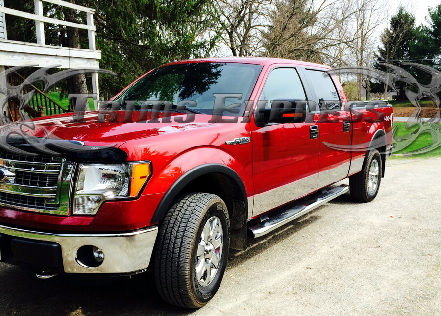 2009-2014 Ford F-150 Crew Cab Chrome Rocker Panel Trim 12Pc 7"-CHOOSE ...