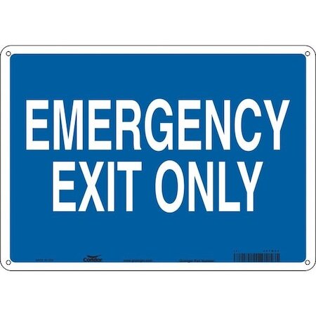 CONDOR 467W04 Exit Sign, Plastic, 14" W, 10" H, Emergency Exit Only ...