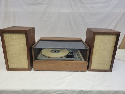 Garrard AT6 KLH model 15 Turntable & cover and model 15 speakers for ...