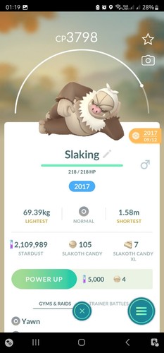 Pokémon Slaking ( Caught In 2017 ) GO | eBay