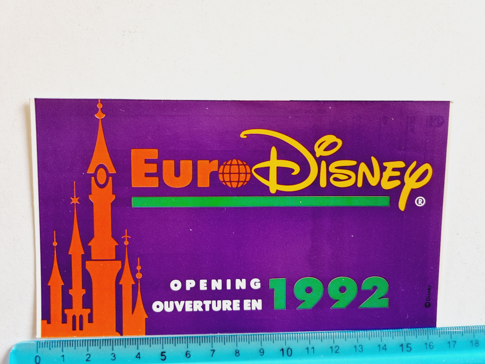 Adhesive Euro Disney 1992 Sticker Autocollant Aufkleber Klebstoff ...