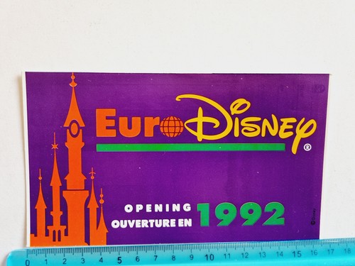 Adhesive Euro Disney 1992 Sticker Autocollant Aufkleber Klebstoff ...