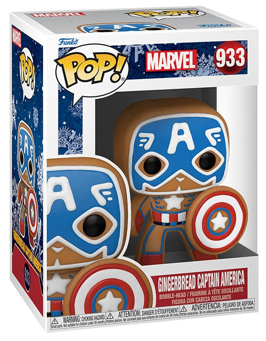 Funko Pop Gingerbread Holiday Capitaine America 933 Marvel Original ...