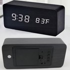Wooden Wood Digital USB Modern LED Desk Alarm Clock Calendar Timer ...