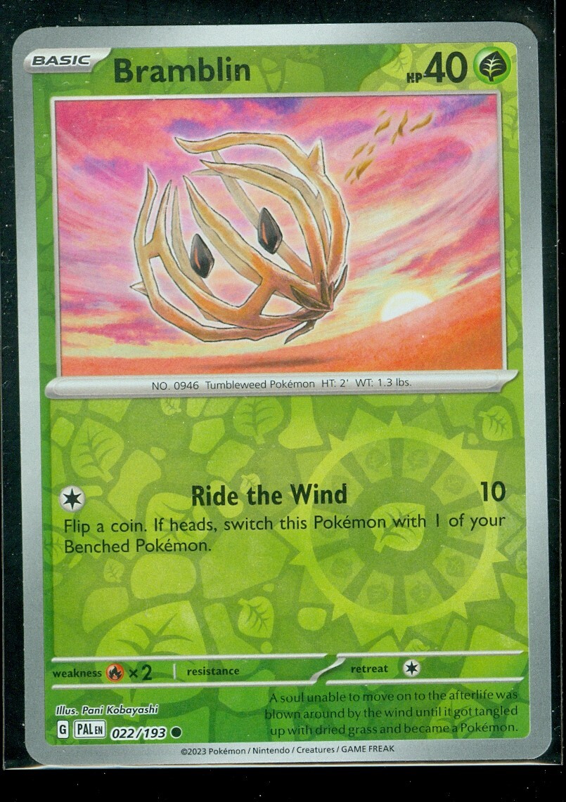 Pokemon BRAMBLIN 022/193 Paldea Evolved Rev Holo - - MINT | eBay