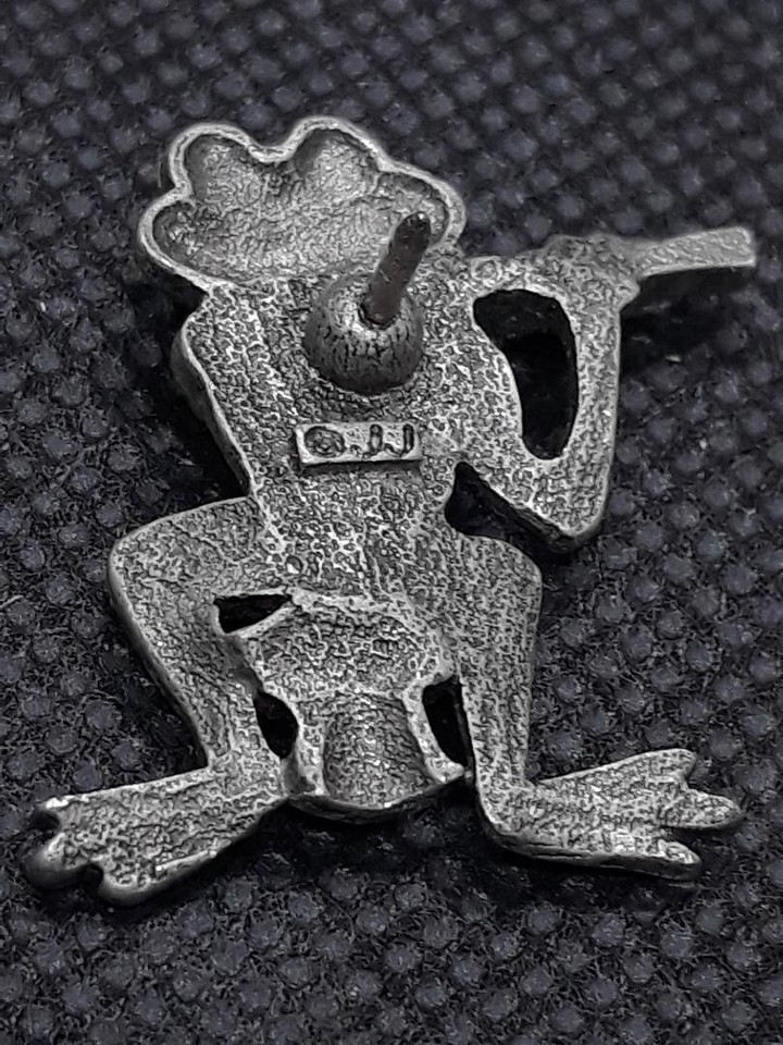 Vintage Signed JJ Frog Pin Brooch with Flute Musician Animal Figural ...