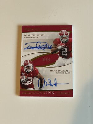 Derrick Henry Mark Ingram 2019 Panini Immaculate Ink Combo Autos 6/25 ...