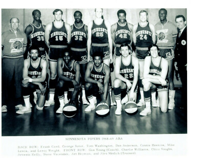 1968 1969 MINNESOTA PIPERS ABA 8X10 TEAM PHOTO BASKETBALL CONNIE ...