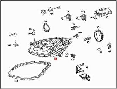 Genuine MERCEDES W221 S-CLASS Lamp unit Bi-xenon 2218201459 | eBay
