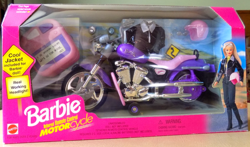 Vtg Mattel Barbie Tethered Remote Control Motorcycle 1998 NEW Sealed ...