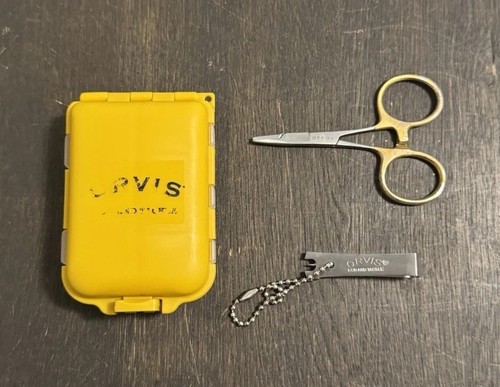Orvis Case W/ Fly Fishing Lures, Orvis Forceps Scissors, And Nipper | eBay