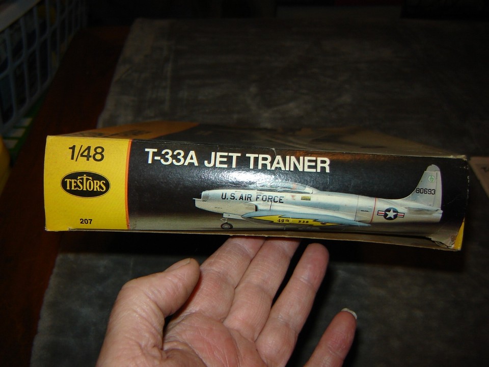 Testors Model kit #207 T-33A Jet Trainer box opened 1/48 Factory Sealed ...