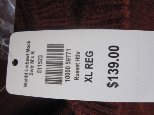 NWT L.L. Bean Washable Lambswool Mock Henley Sweater Russet Heather Men ...