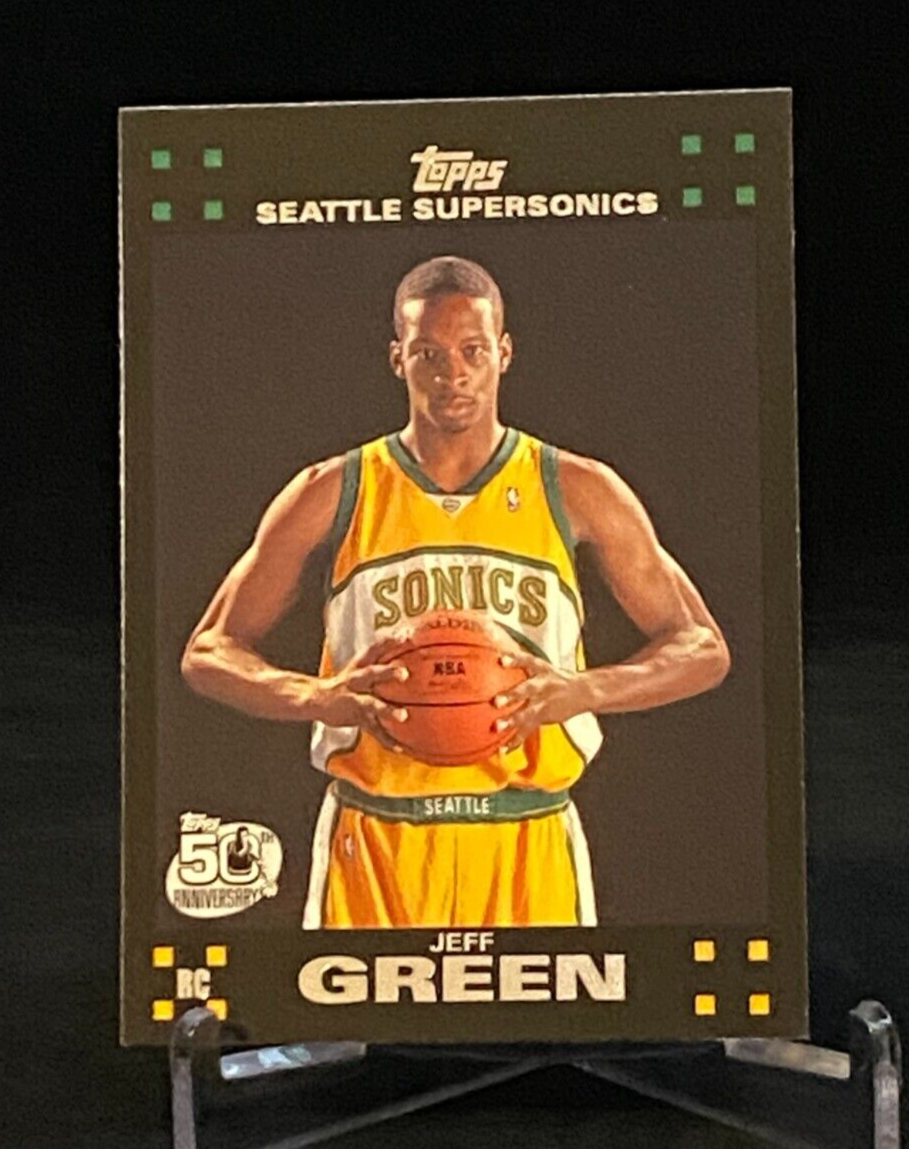 2007-08 Topps 50th Anniversary Rookie Card #115 Jeff Green Supersonics ...