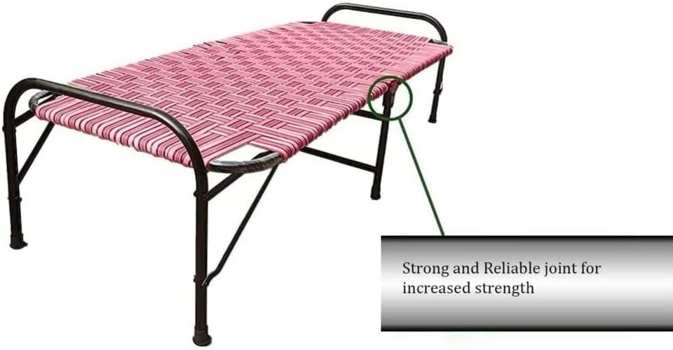 INDIAN MANJA FOLDING PORTABLE SINGLE BED CAMPING BED GARDEN BED INDOOR ...