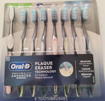 Oral-B ProHealth Advanced Manual Toothbrushes 8 Count Plaque Eraser ...