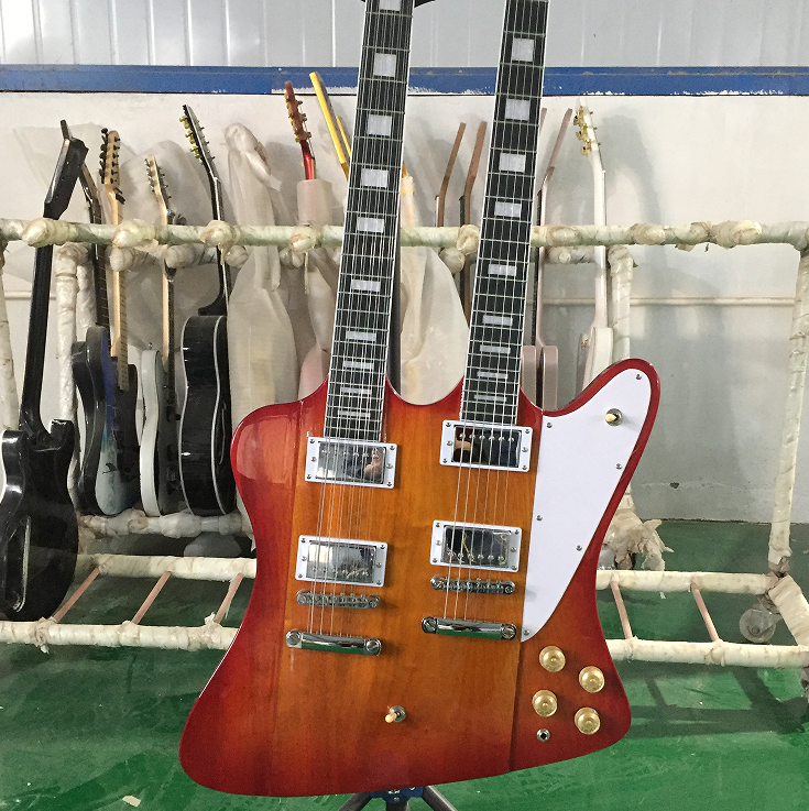 Double Neck Firebird Electric Guitar 6+12 Strings Cherryburst H-H ...