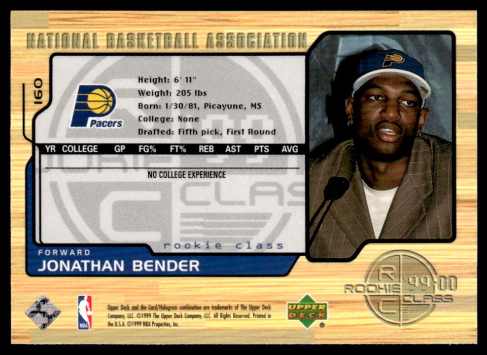 1999-00 Upper Deck #160 Jonathan Bender | eBay