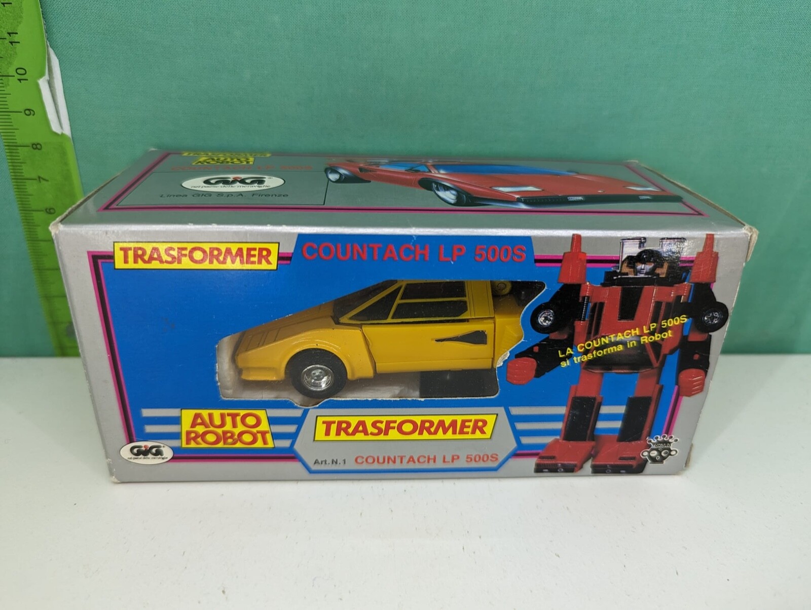 DIACLON TRANSFORMER SUPER COUNTACH LP 500S YELLOW CAR ROBOT 1980 TAKARA ...