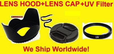 HOOD+UV FILTER+LENS CAP To: Canon G50 G60 XF400 XF405 GL1 GL2 GX10 ...