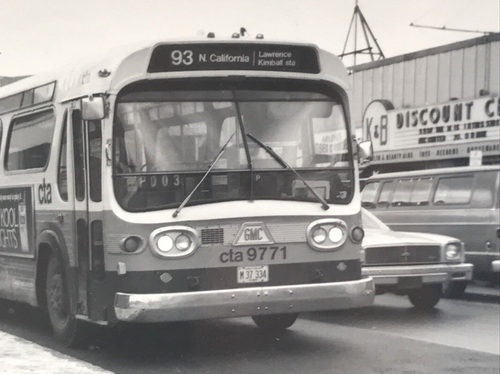 Chicago Transit Authority Bus CTA #9771 Route 93 N California B&W ...