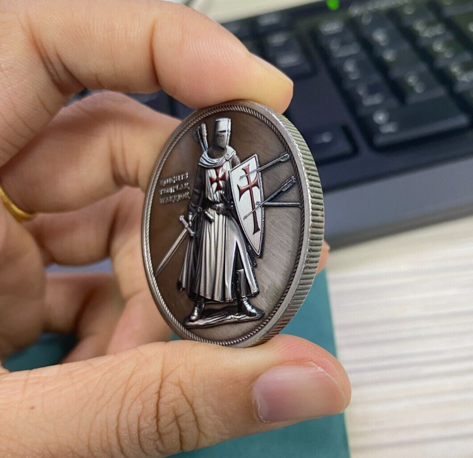 5Pcs Silver Knights Templar Warrior Challenge Coin Christian ...