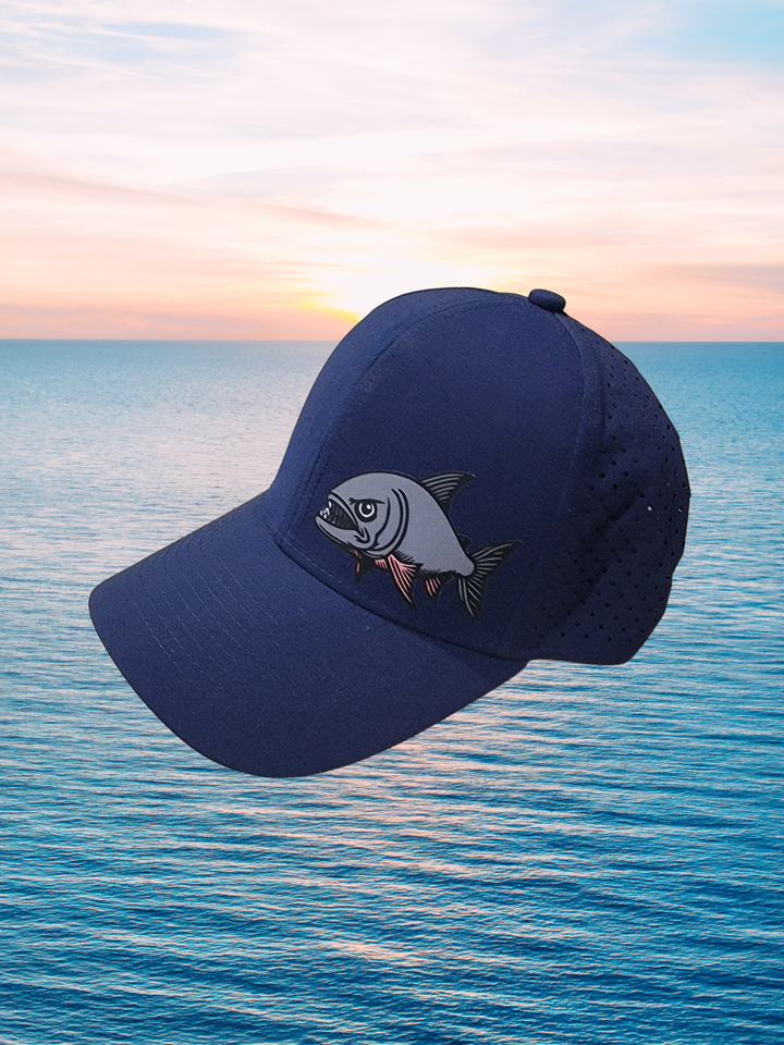 SALTY PARADISE ANGRY PIRANHA QUICK DRY BASEBALL CAP | eBay