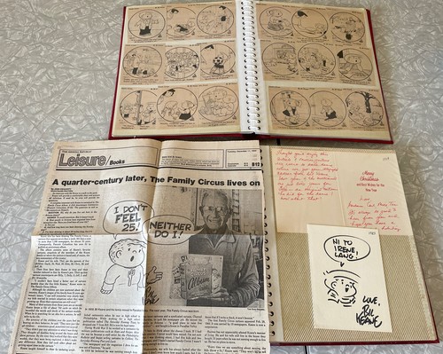 Bil Keane Auto Personal Scrapbook Sketch Family Circus Cartoonist ...