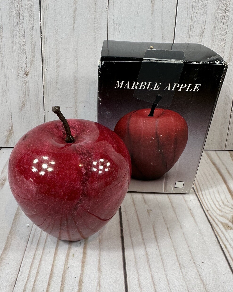 Carved Marble Stone Realistic Fruit Red Apple | eBay