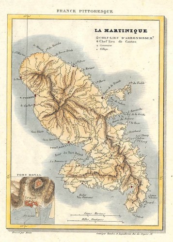 Martinque Map from France Pittoresque 1835 Original! | eBay