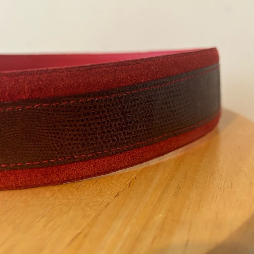 Vintage Milor Red Genuine Leather M/L Made in Taiwan Belt | eBay