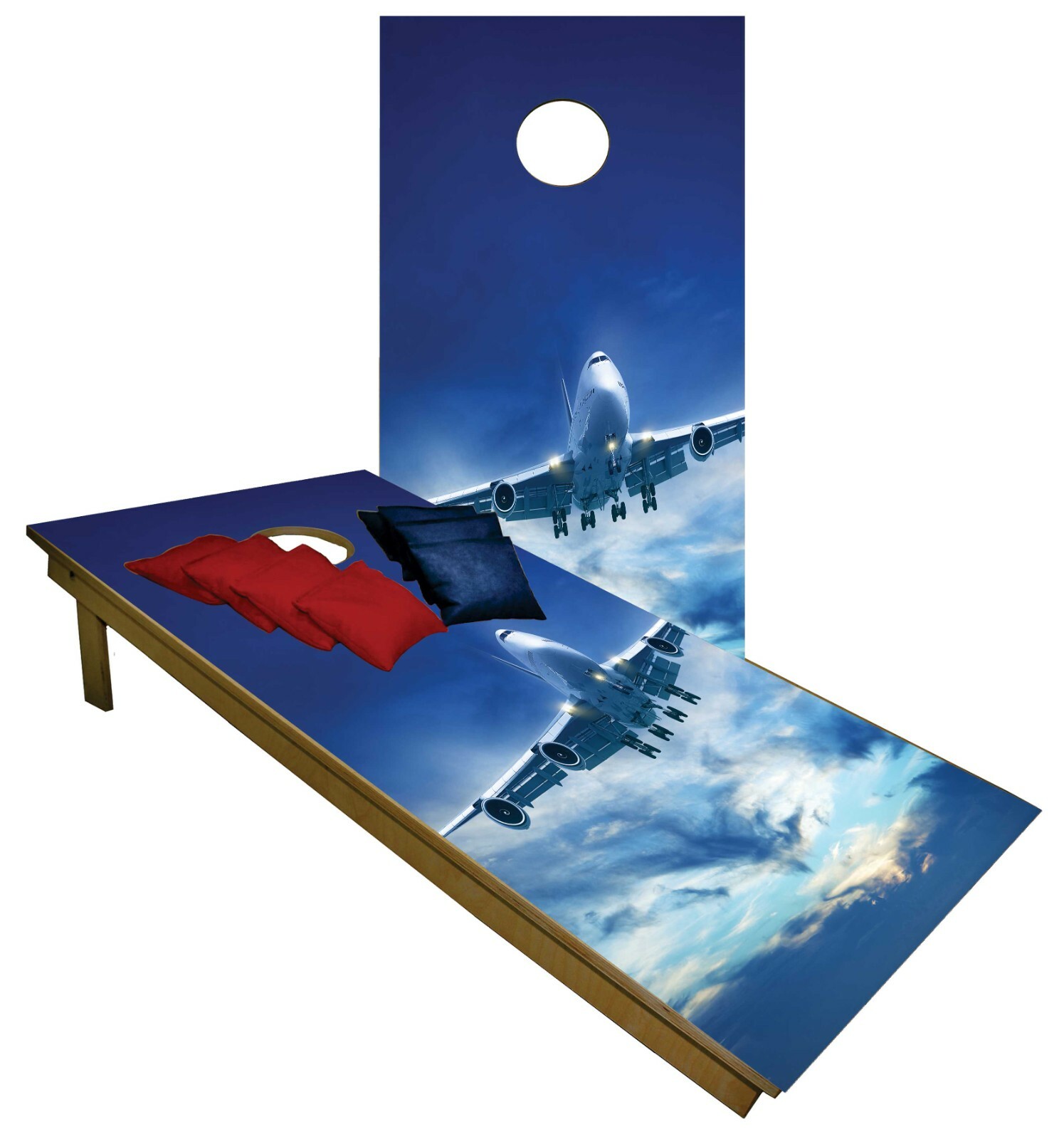 AIRPLANE Custom Cornhole Boards Bags BEANBAG TOSS GAME Plane Pilot ...