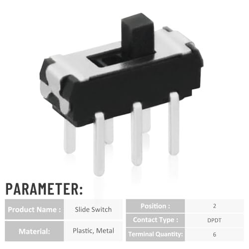 50PCS 6-Pin DPDT Vertical Micro Slide Switch Ideal for DIY Electronic ...