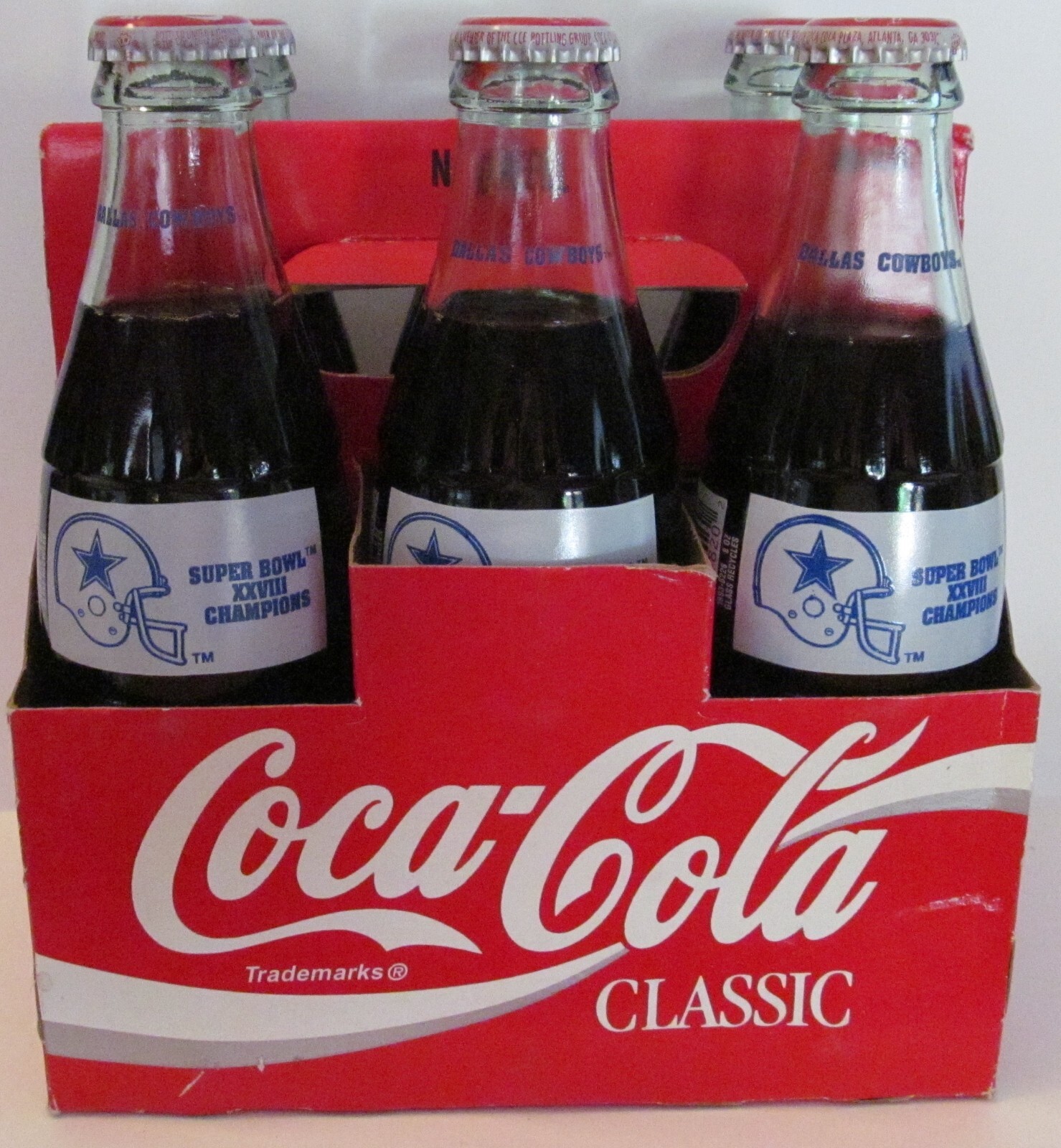 Coca-Cola Dallas Cowboys Super Bowl XXVIII 28 Champions Six Pack Coke ...