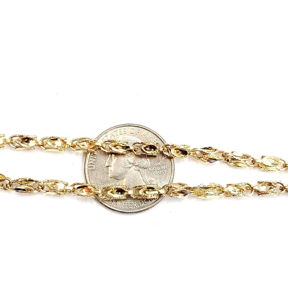 10K real yellow gold 3.75mm Turkish chain Necklace gift fine jewelry 24 ...