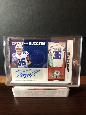2019 Rookies & Star Tony Pollard Dress for Success Rookie Patch Auto ...