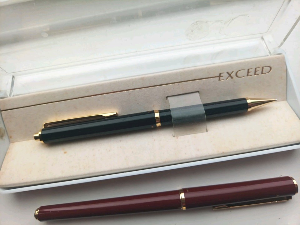Vintage Mitsubishi Exceed Lacquered Very Dark Blue Marble Rollerball ...