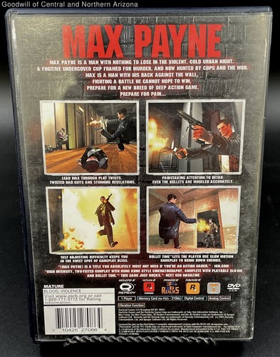 Sony PlayStation 2 PS2 Max Payne Shooter Action Adventure Video Game | eBay