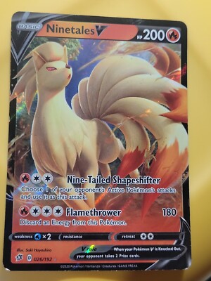 Pokémon TCG Ninetales V Rebel Clash 026/192 Holo Ultra Rare | eBay
