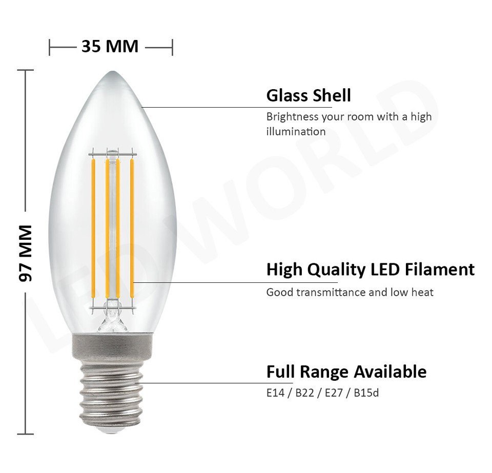 Candle LED Bulbs 25W 40W Small/Big Screw E14 Bayonet B22 / B15 Warm ...