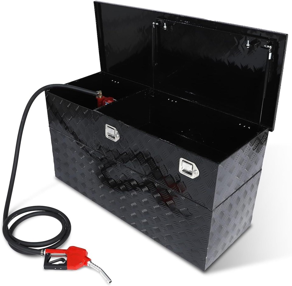 60-Gallon Fuel Tank Tool Box Combo Fuel Transfer Tank & Toolbox with 10 ...