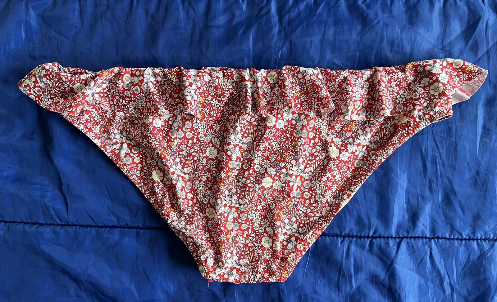 J Crew x Liberty “June’s Meadow” Low Rise Ruffled Bikini Bottom Red NWT ...