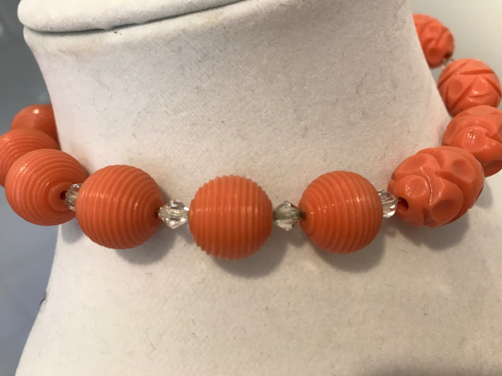 Vintage 15" Necklace Choker of Graduated Mixed CASEIN Beads Thermoset ...