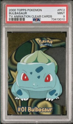 PSA Mint 9 Bulbasaur #PC2 Pokemon Topps Clear Card 2000 TV Animation ...