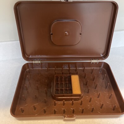 Vintage Wilson Wil-hold Rich Brown Plastic Thread Bobbin Needle Sewing ...