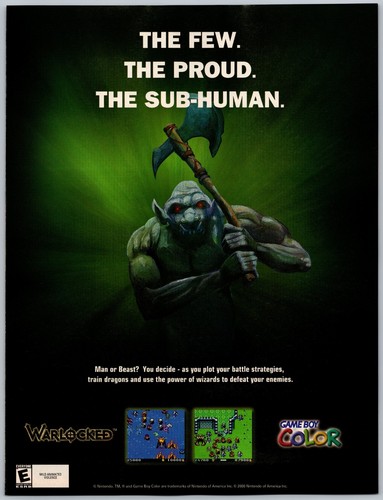 Warlocked Nintendo Gameboy Color Game Promo Aug, 2000 Full Page Print ...