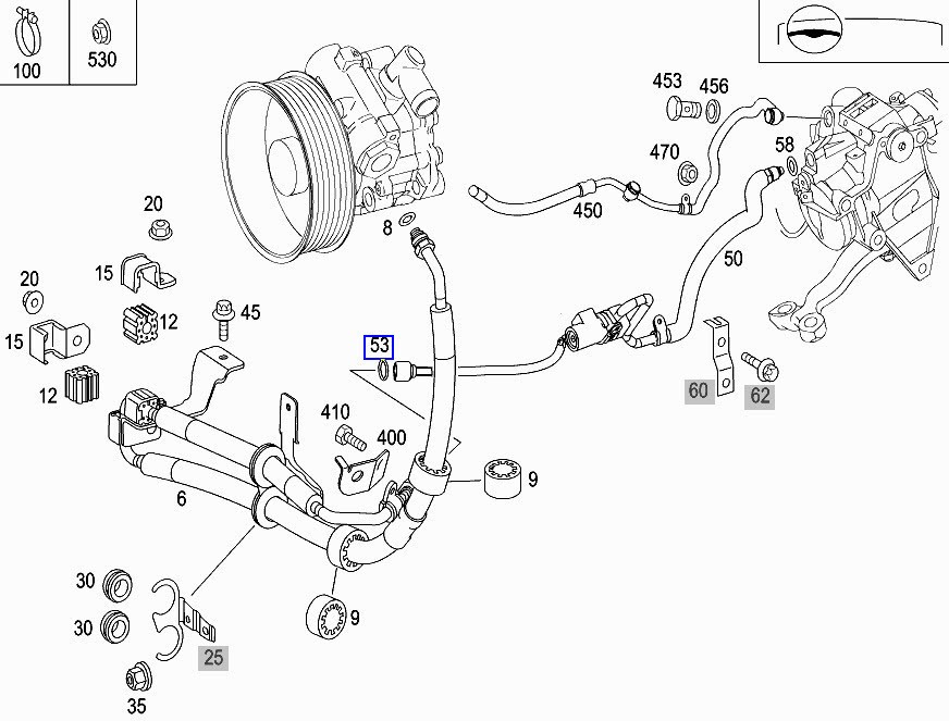 Mercedes Power Steering Hose Pipe Line Seal Ring Gasket A0289973248 New ...